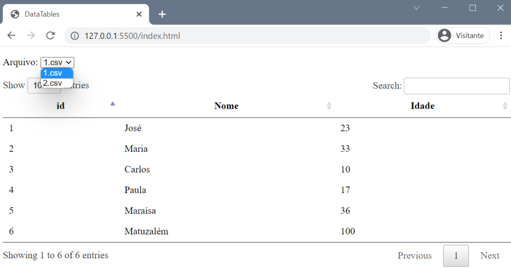 DataTables – Diego Mariano